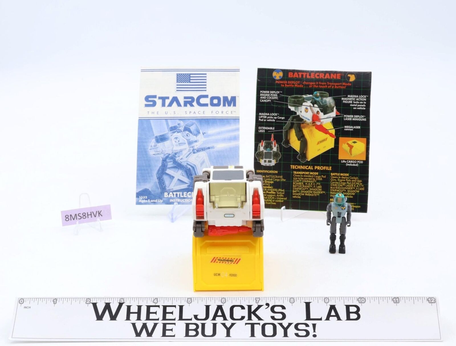 Battlecrane W/ Bob Anders Complete Starcom 1986 Coleco Action Figure ...