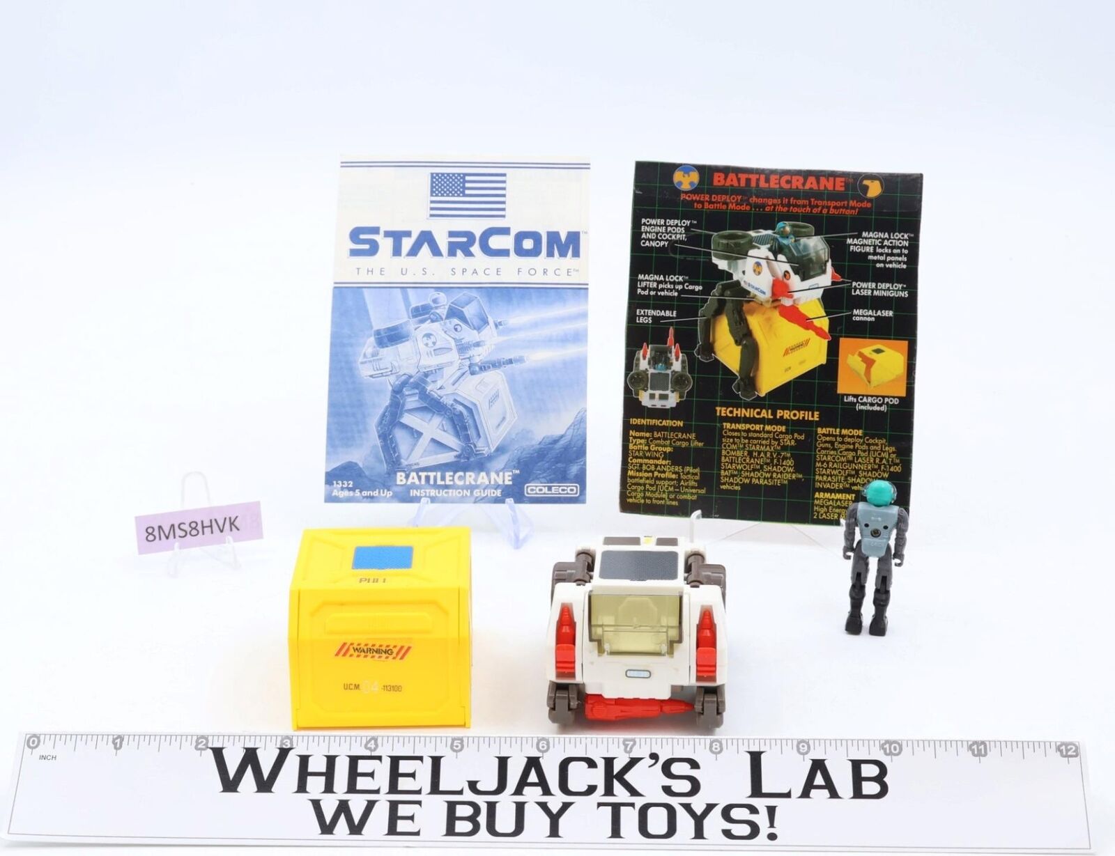 Battlecrane W/ Bob Anders Complete Starcom 1986 Coleco Action Figure ...