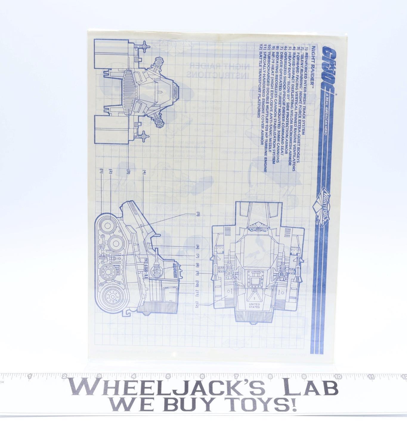 Night Raider 1988 ORIGINAL Instructions/Blueprints G.I. Joe Hasbro ...