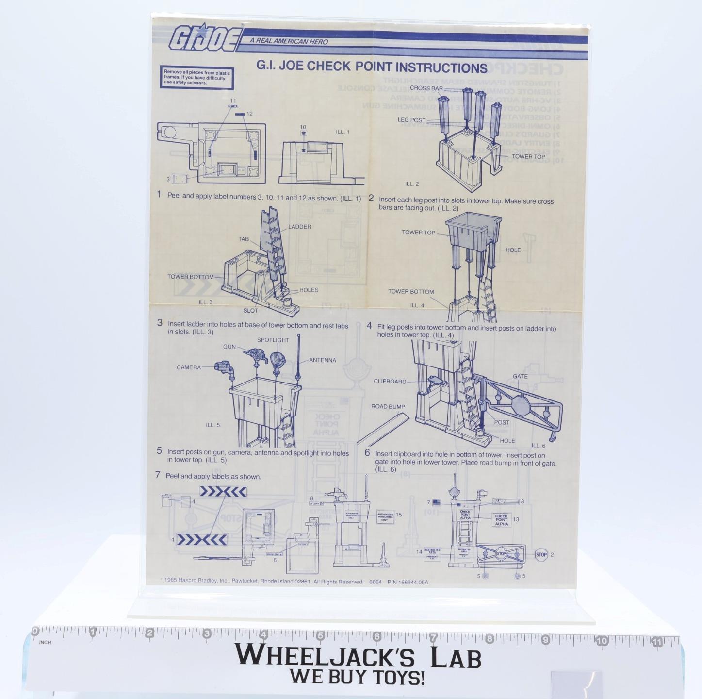 Checkpoint 1985 ORIGINAL Instructions/Blueprints G.I. Joe Hasbro Action ...