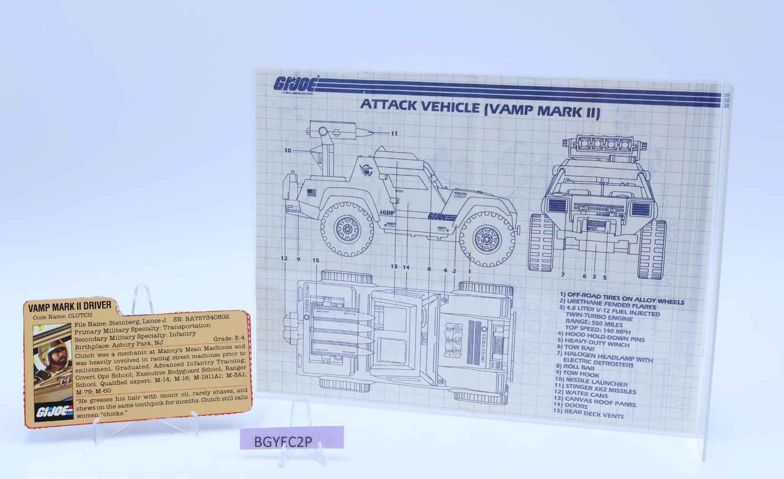 Vamp Mark II Attack Jeep W/ Clutch 100% Complete GI Joe 1984 Hasbro ...