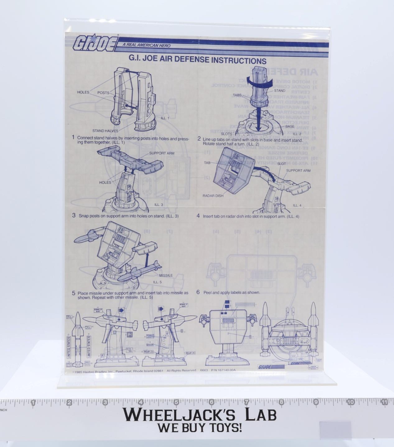 Air Defense 1985 ORIGINAL Instructions/ Blueprints G.I. Joe Hasbro ...
