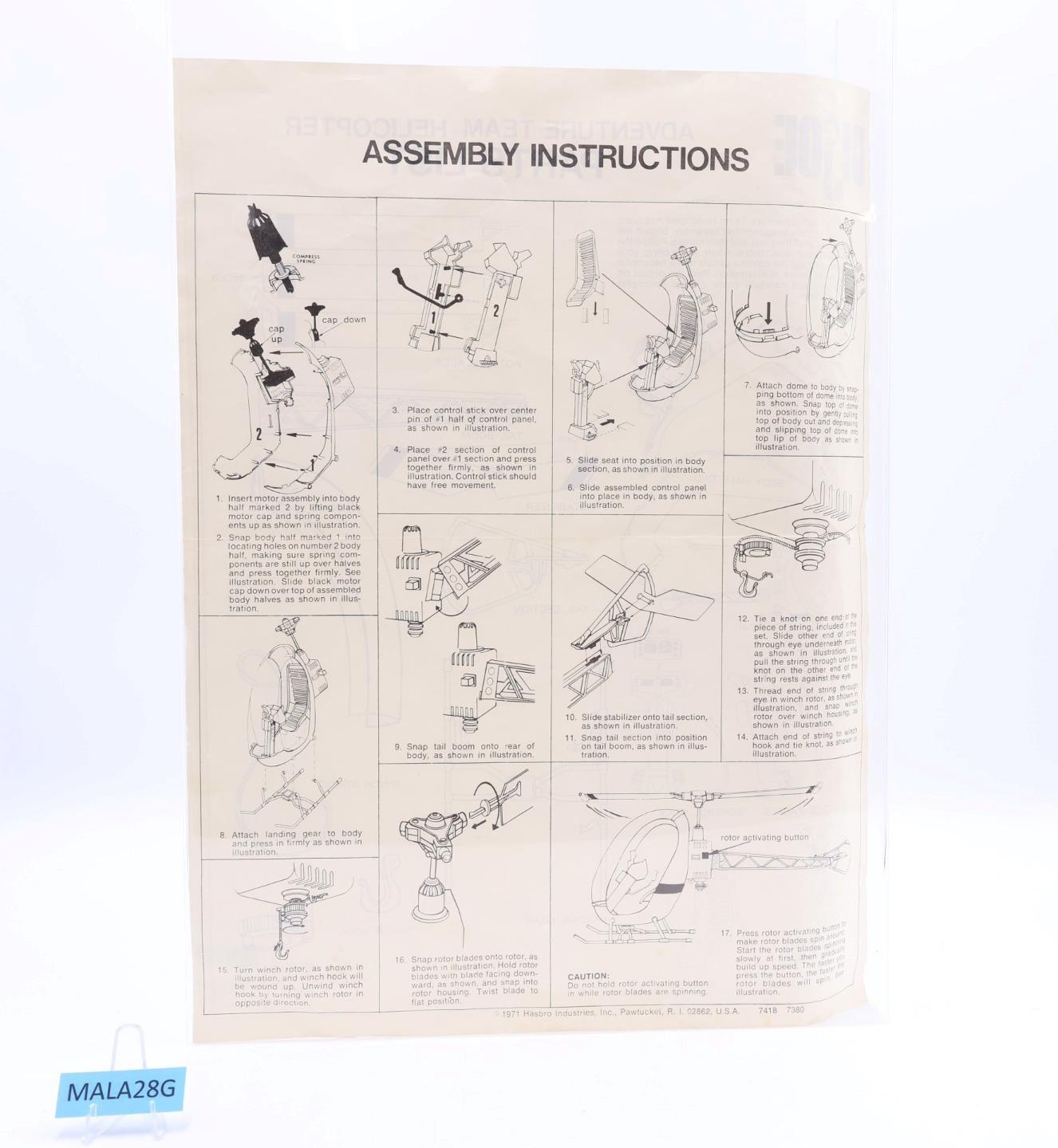 Adventure Team Helicopter Complete GI Joe 1970 Vintage Vehicle Action ...