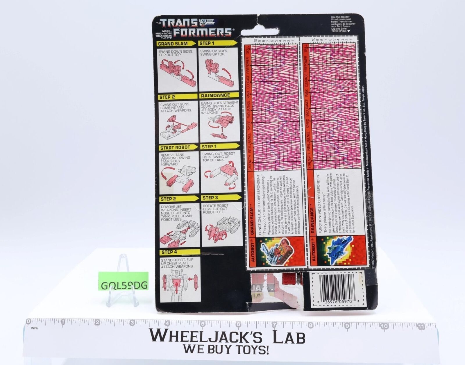 Grandslam & Raindance 100% Complete W/CARDBACK & BUBBLE G1 Transformers ...