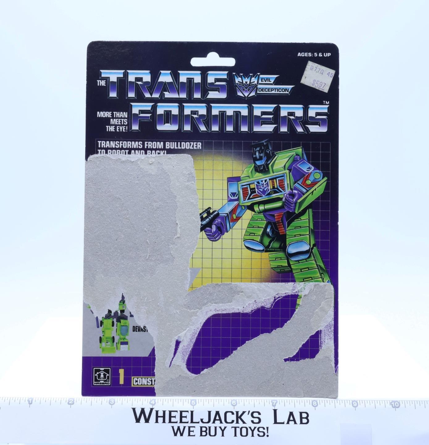 Bonecrusher Devastator Cardback Vintage 1985 G1 Transformers Action ...