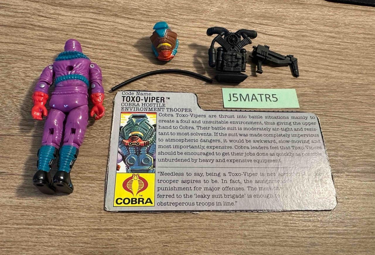 Toxo Viper V1 100% Complete 1988 G.I. Joe Hasbro Vintage Action Figure ...