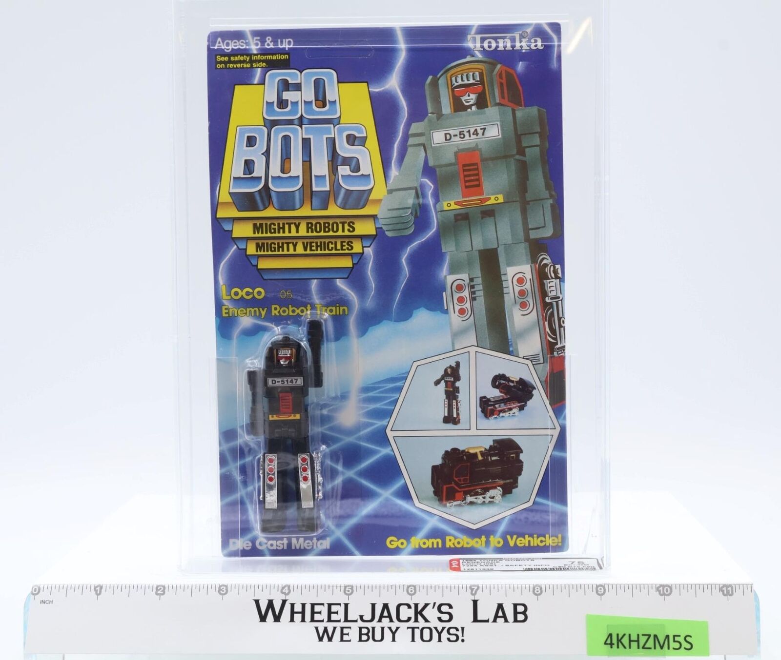 Loco AFA GRADED 75 80/75/90 Go Bots 1984 Tonka Figure NEW SEALED ...