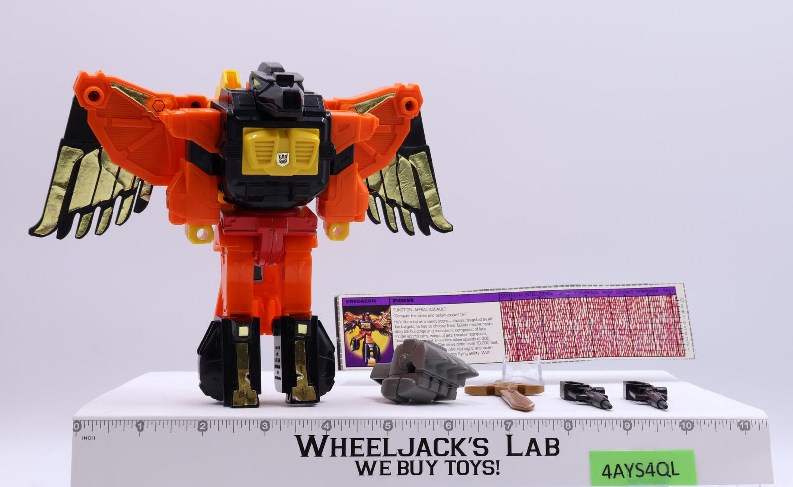 Divebomb Predaking 100% Complete METAL 1986 G1 Transformers Action ...