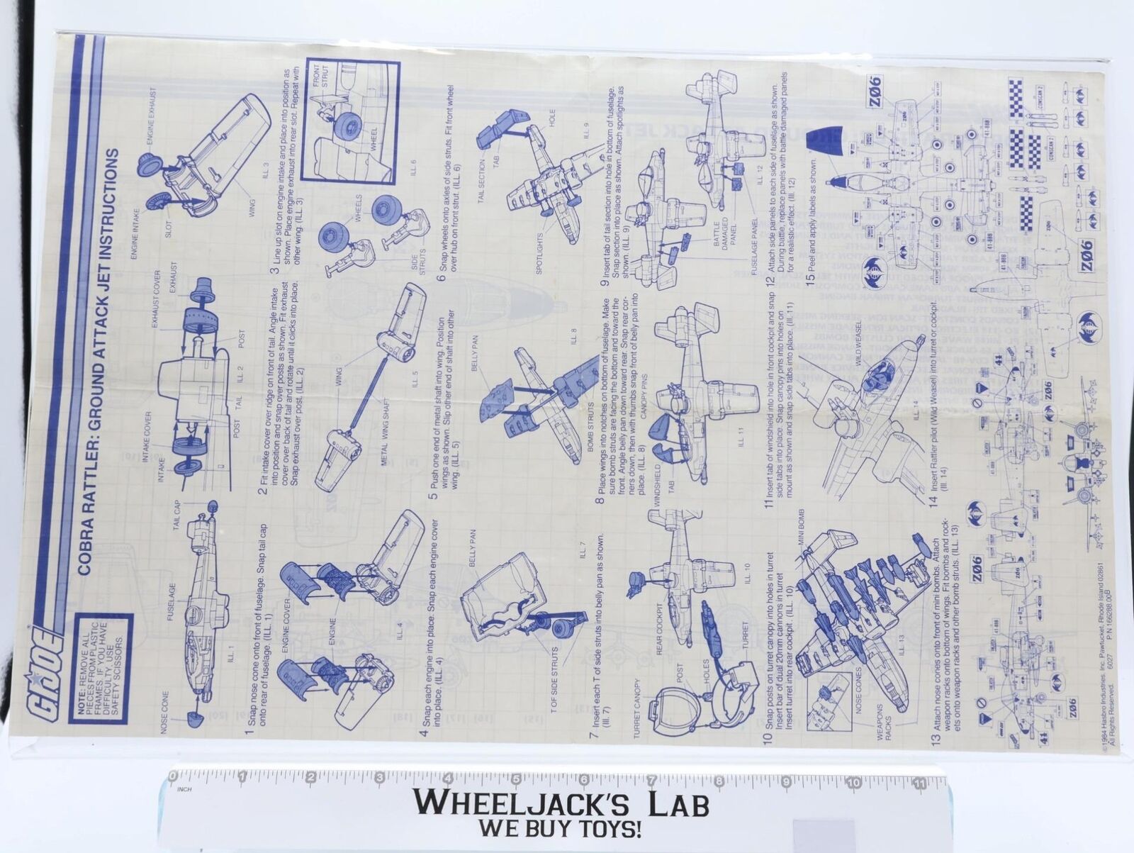 Cobra Rattler Ground Attack Jet 1984 ORIGINAL Instructions / Blueprints ...
