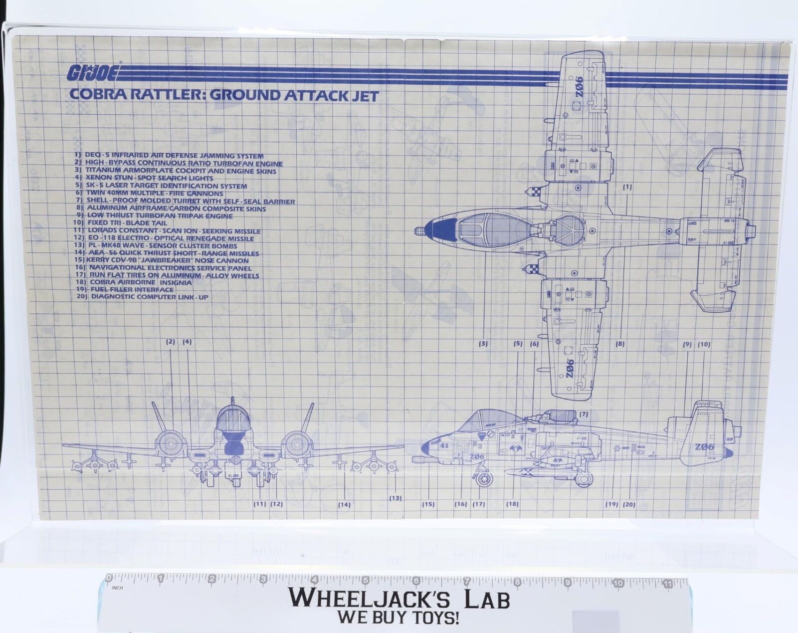 Cobra Rattler Ground Attack Jet 1984 ORIGINAL Instructions / Blueprints ...