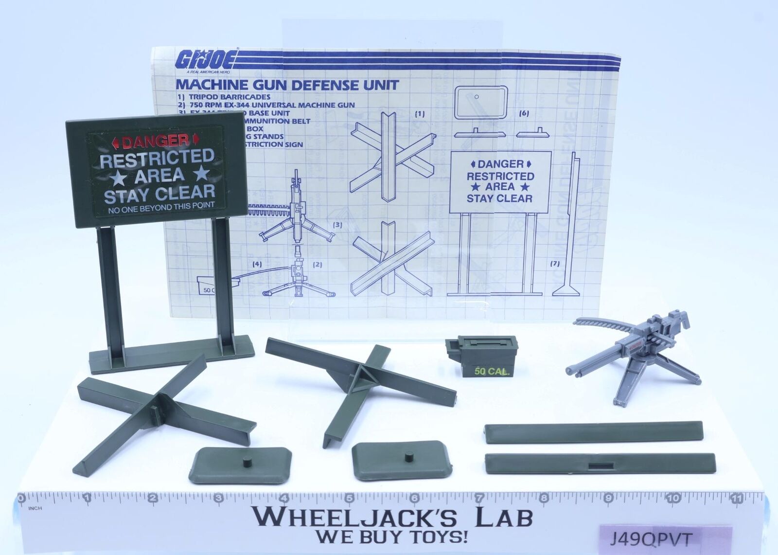 Machine Gun Defense Unit 100% Complete GI Joe 1984 Hasbro Action Figure ...