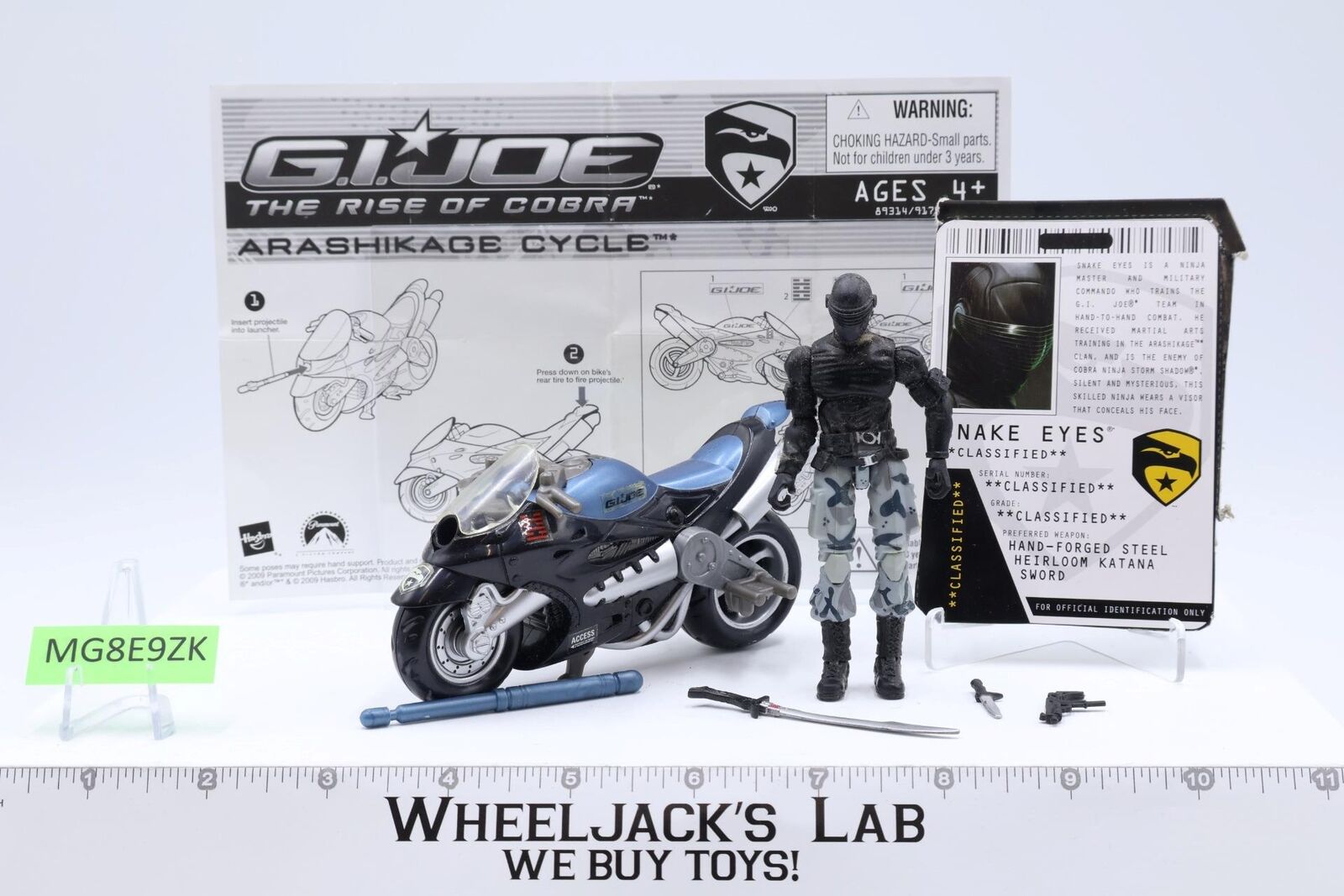 Arashikage Cycle W/Snake Eyes G.I. Joe 2008 Hasbro Action Figure ...