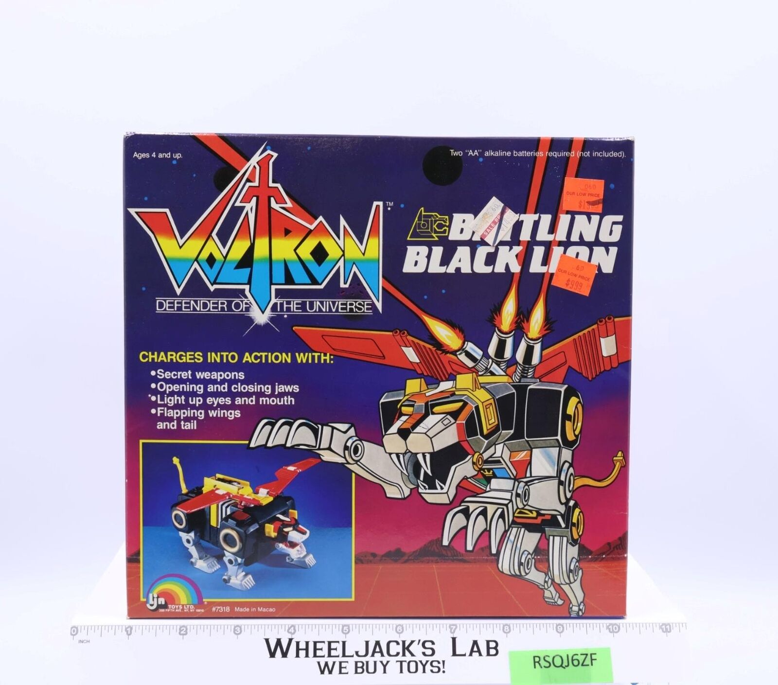 Battling Black Lion UNUSED NEW Voltron Defender of the Universe 1984 ...