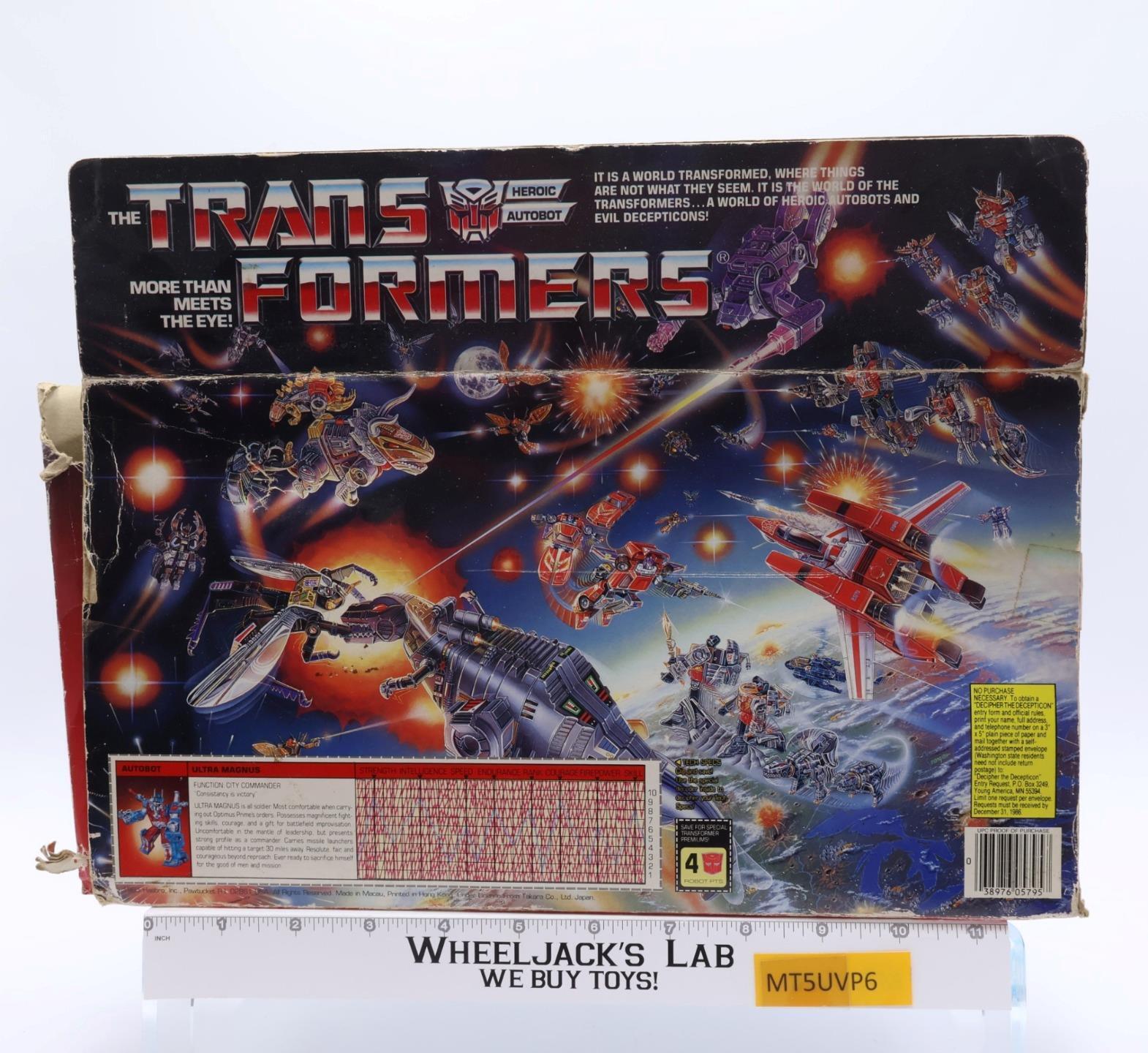 Ultra Magnus Box & Insert 1985 Action Figure Vintage Hasbro G1 ...