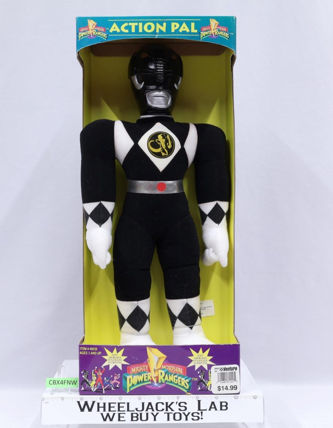 BLACK Mighty Morphin Power Ranger Plush Doll 18" Saban Toys 1993 Figure ...