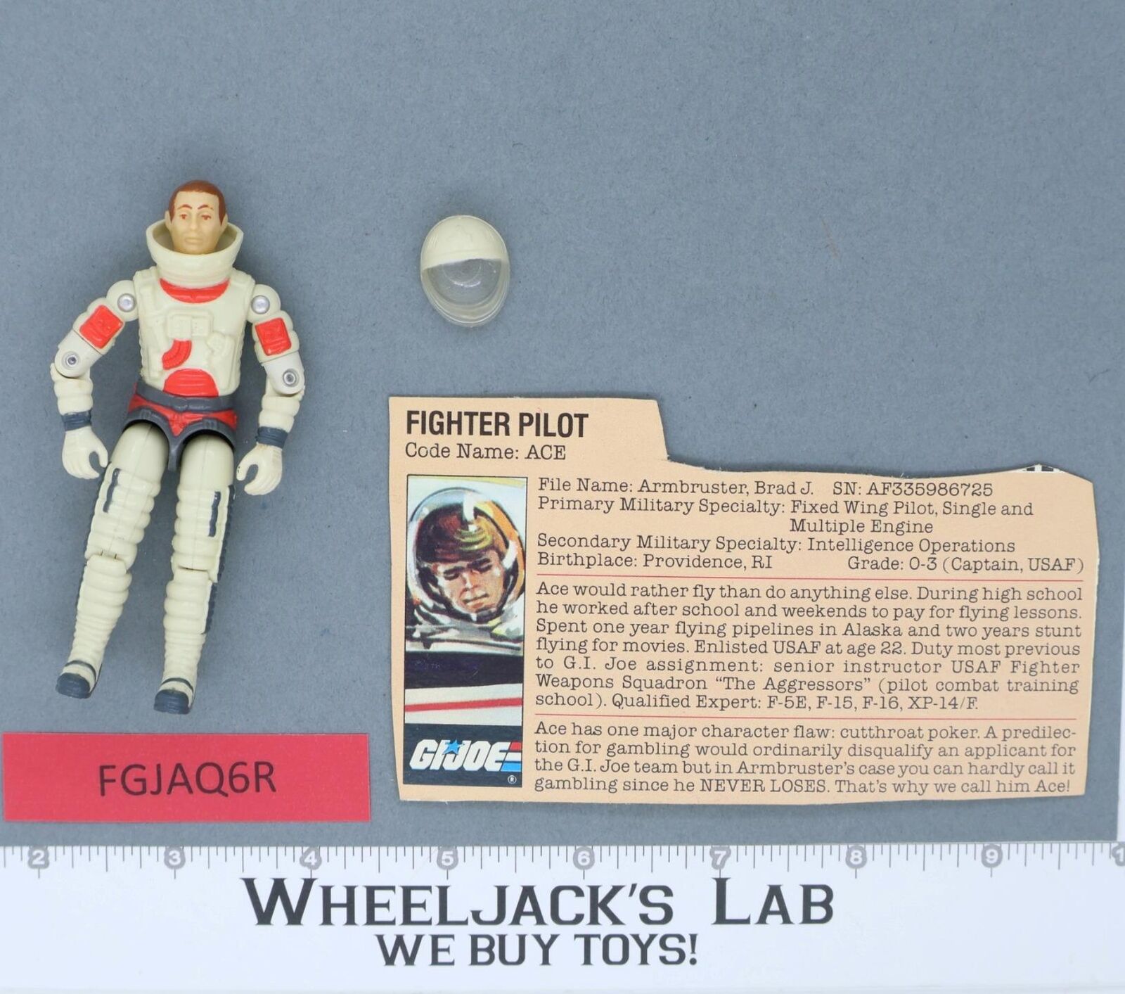 Ace V1 100% Complete G.I. Joe 1983 Hasbro Vintage Action Figure ...