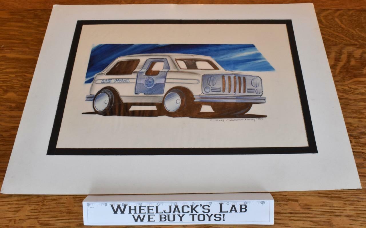 Lot of 3 US Mail Truck Tonka INITIAL CONCEPT ART ILLUSTRATIONS SKETCHES ...