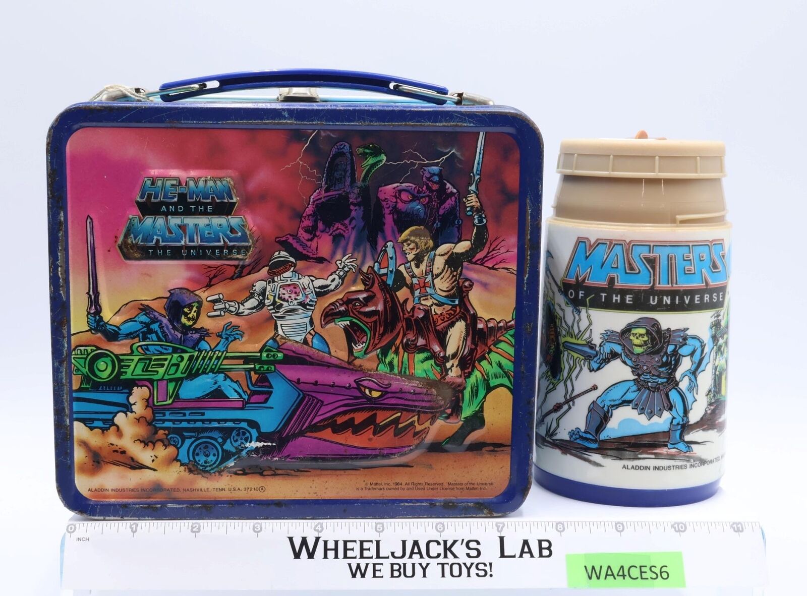 He-Man Masters of the Universe MOTU Aladdin 1983 Lunch Box W/ Thermos ...