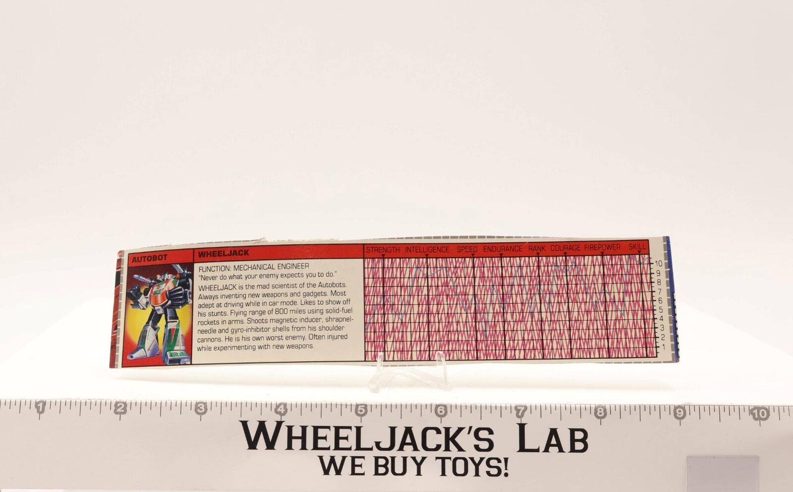 Wheeljack Action Figure Tech Spec 1985 Vintage Hasbro G1 Transformers ...
