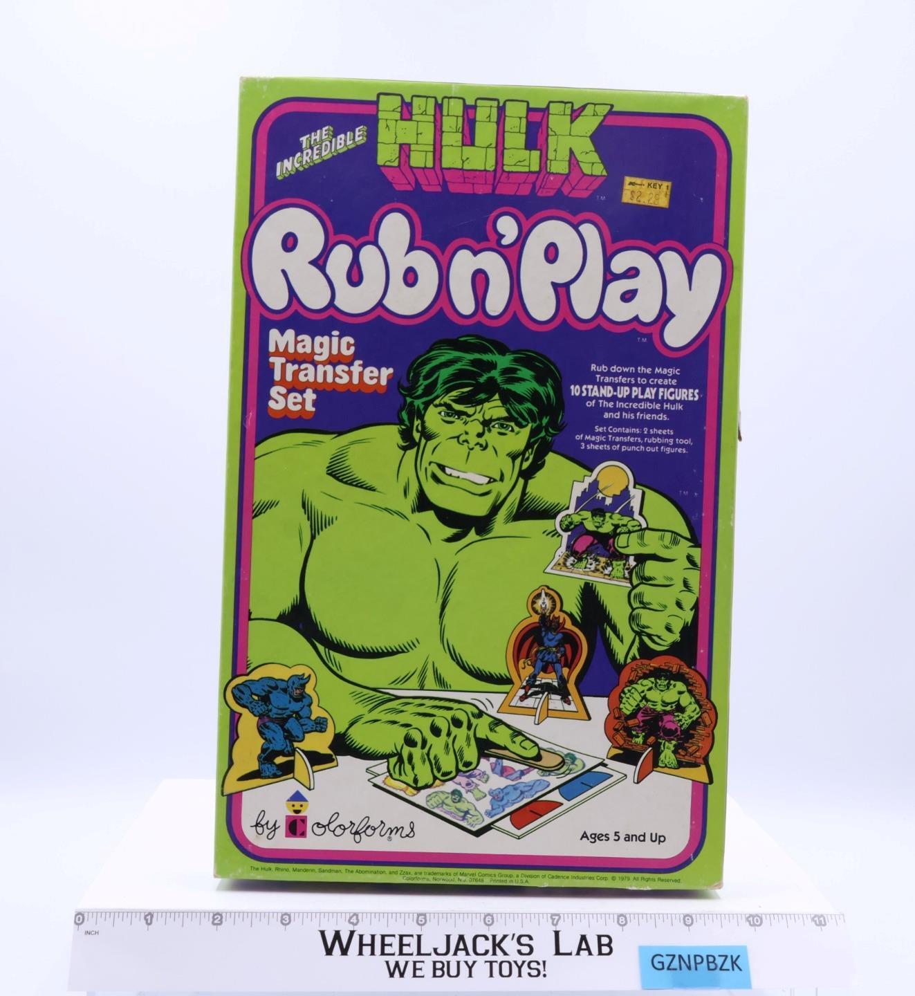The Incredible Hulk Rub n' Play Magic Transfer Set Colorforms 1979 ...