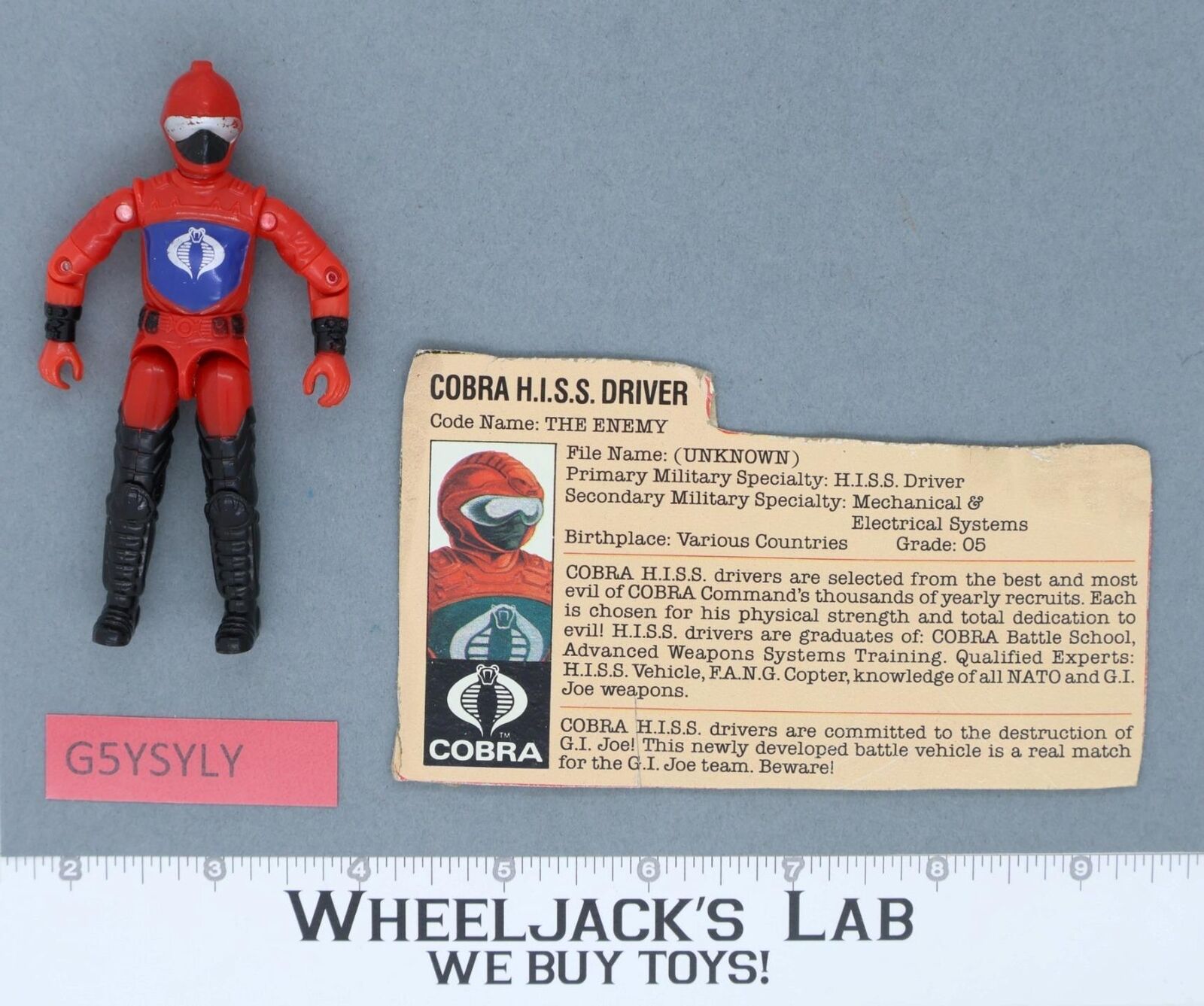 Cobra H.I.S.S. Driver V1 100% Complete G.I. Joe 1983 Hasbro Vintage ...