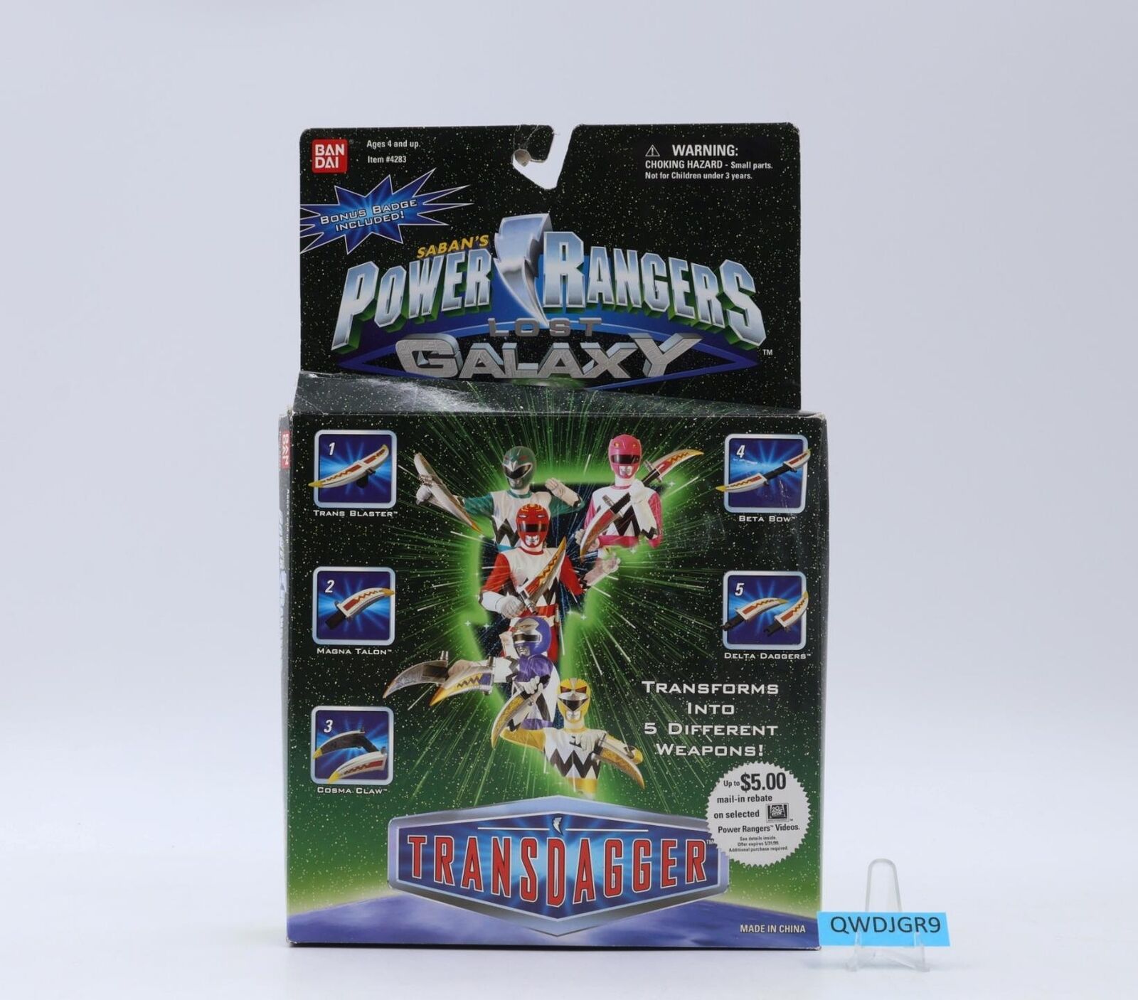 Transdagger 100% Complete Power Rangers Lost Galaxy 1998 Bandai Action ...