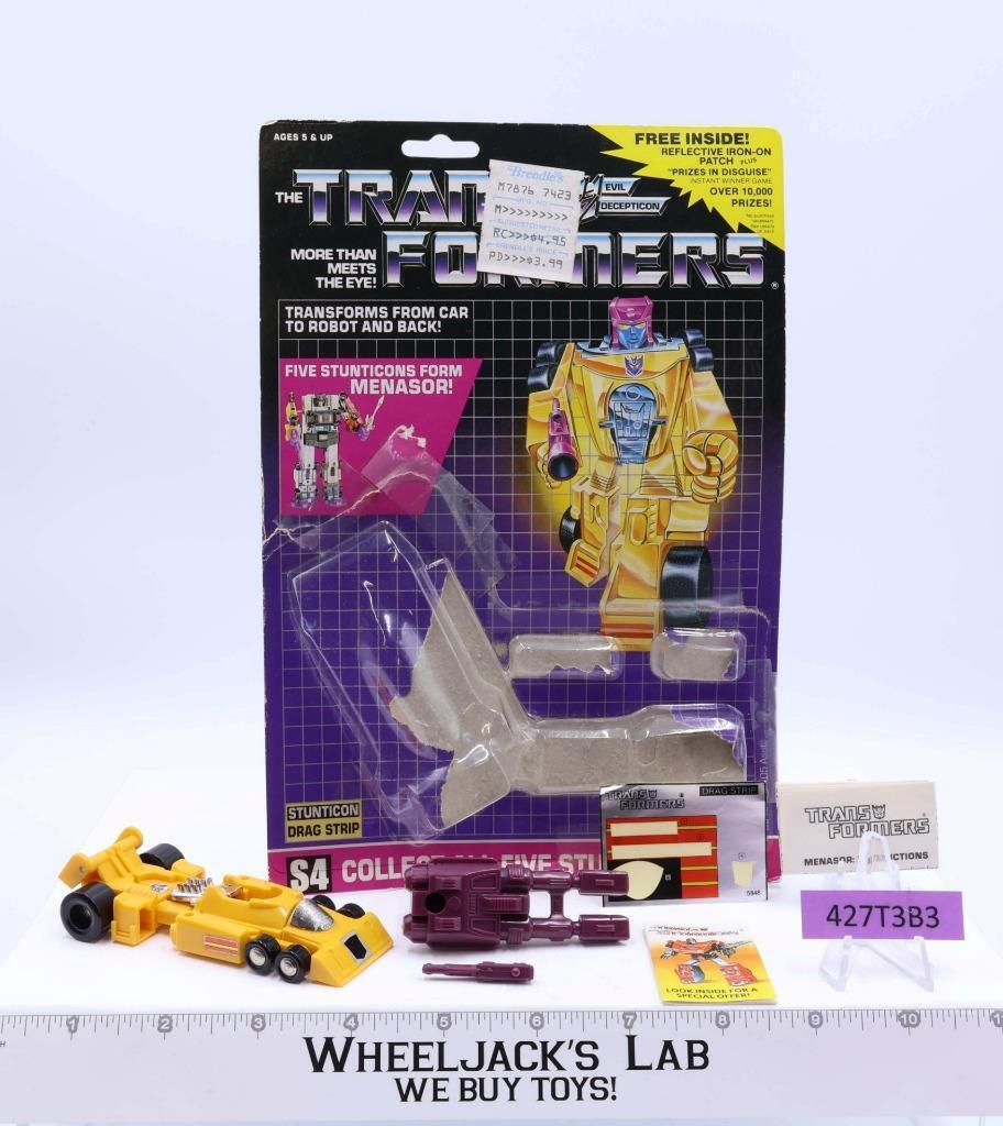 Drag Strip 100% Complete W/CARDBACK & BUBBLE 1986 G1 Transformers ...