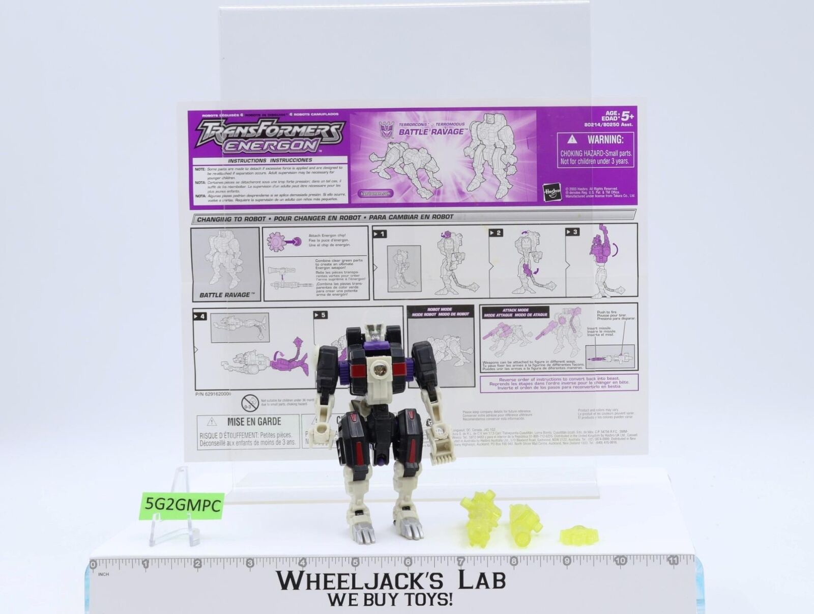 Battle Ravage 100% Complete Transformers Energon 2003 Hasbro Action ...