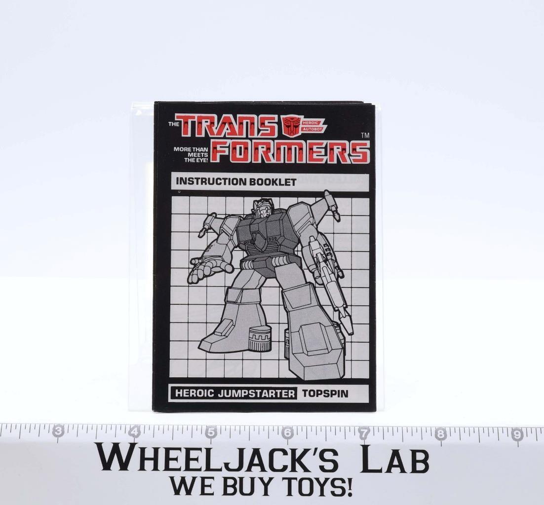 Topspin Instructions Manual Booklet 1984 Hasbro G1 Transformers ...