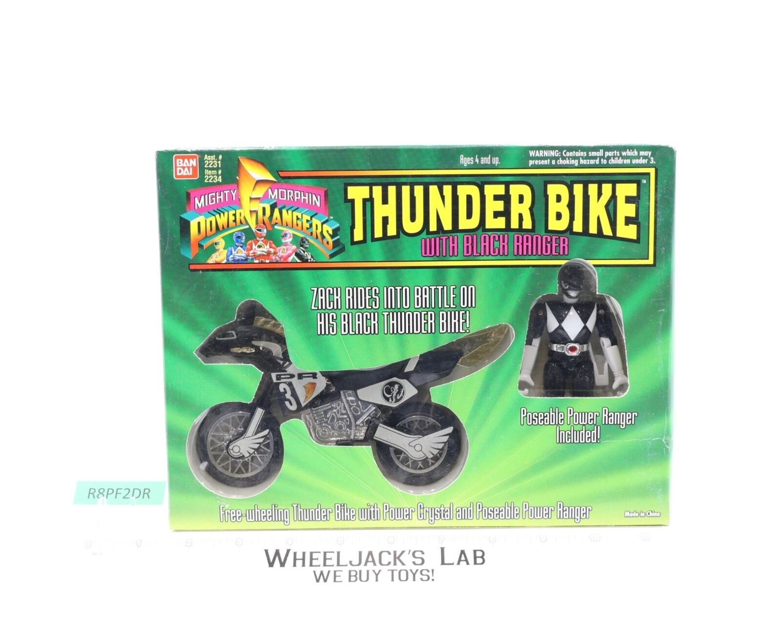 Thunder Bike W/Black Ranger MMPR Power Rangers 1994 Bandai NEW MOSC ...