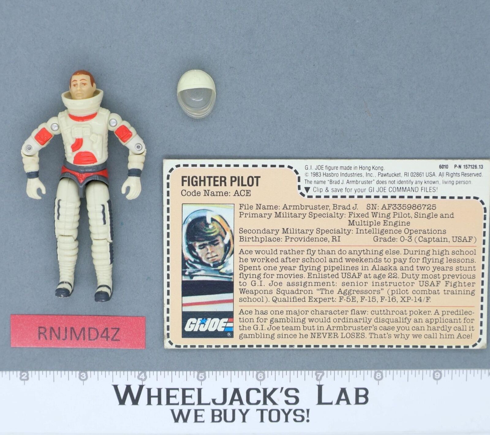 Ace V1 100% Complete G.I. Joe 1983 Hasbro Vintage Action Figure ...