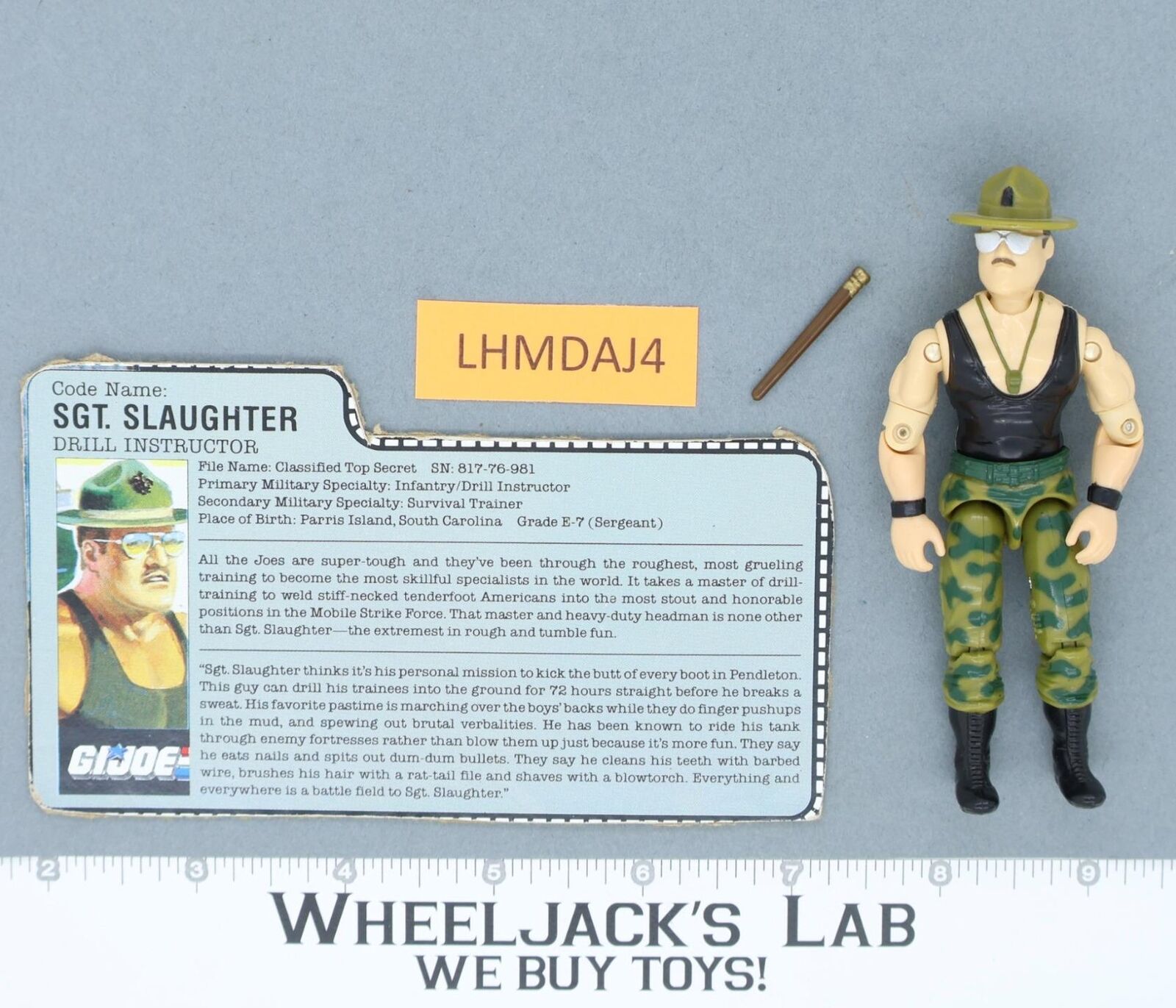 Sgt. Slaughter V2 100% Complete G.I. Joe 1986 Hasbro Vintage Action ...