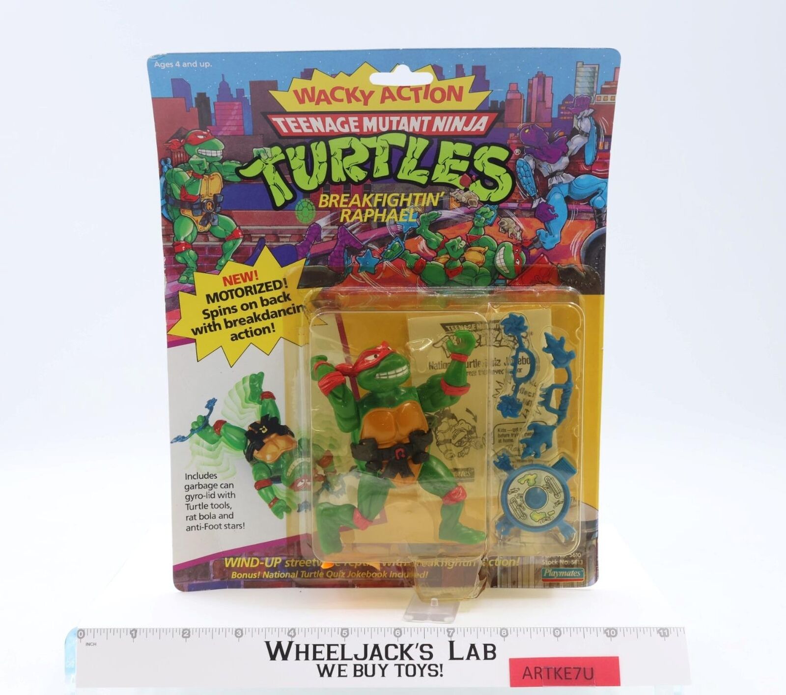 Breakfightin' Raphael Wacky Action TMNT 1990 Playmates NEW MOSC SEALED ...