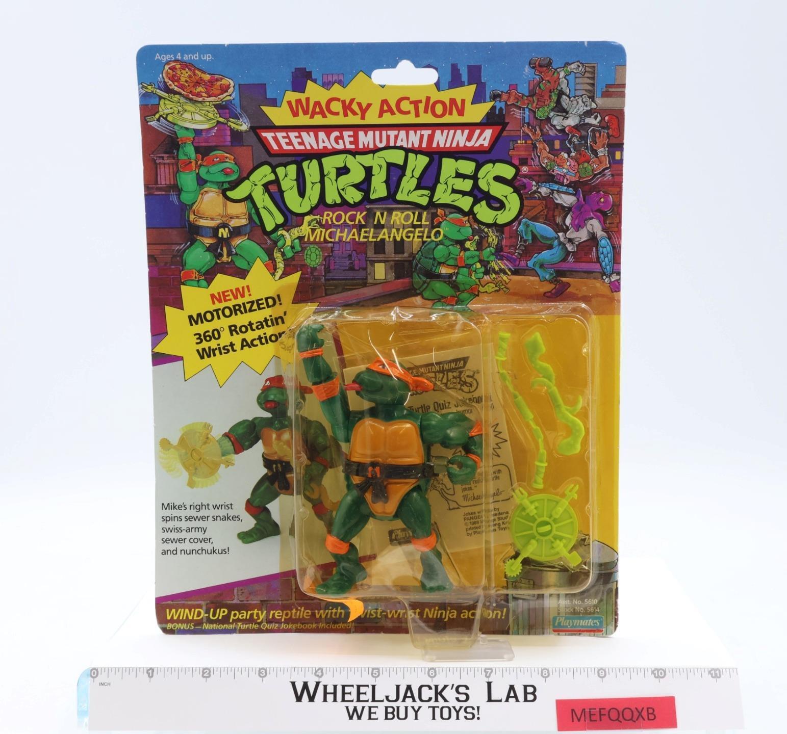Rock N Roll Michaelangelo Wacky Action TMNT 1989 Playmates NEW MOSC ...