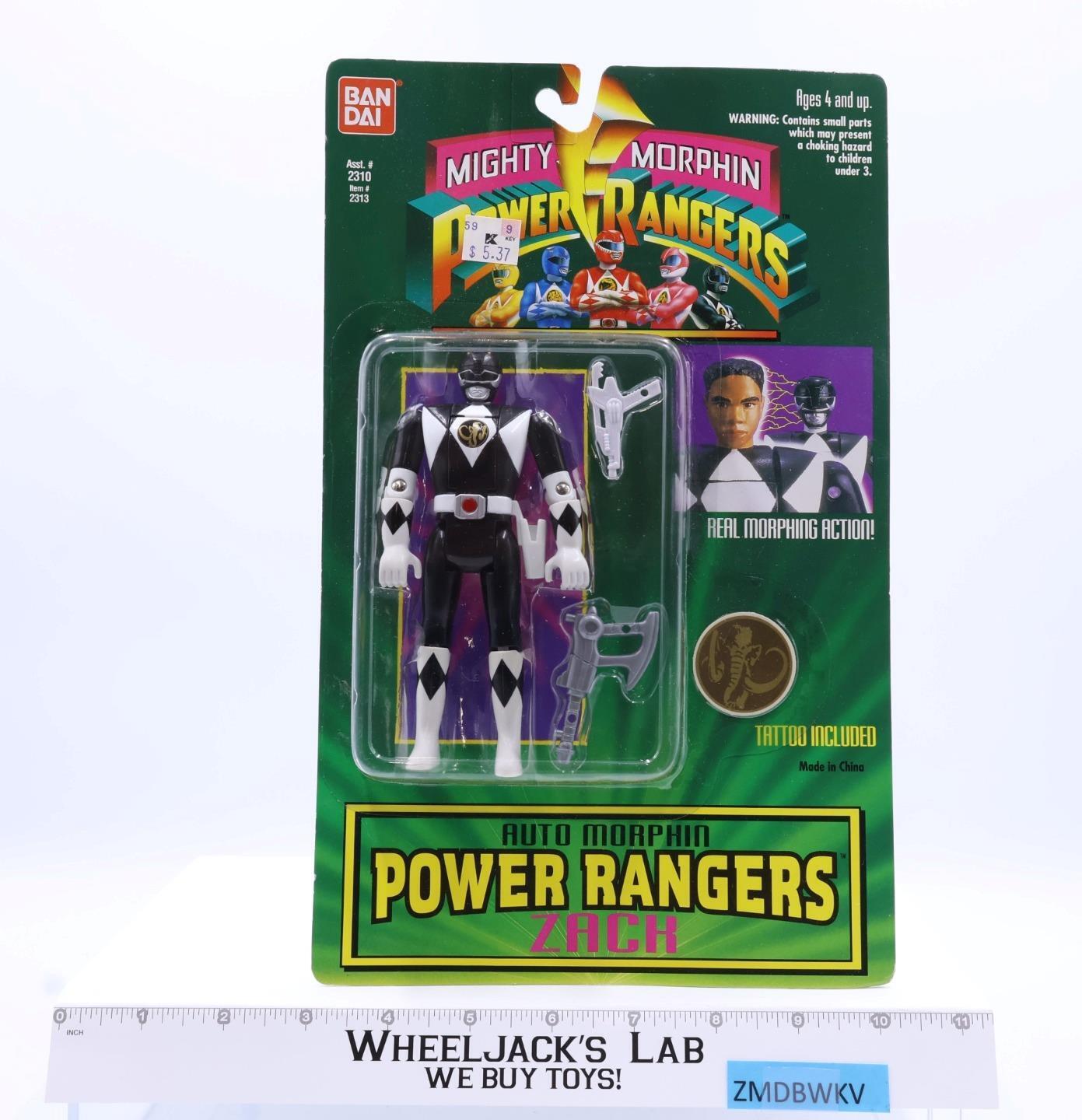 Auto Morphin Zach Black Ranger Mighty Morphin Power Rangers 1994 Bandai ...