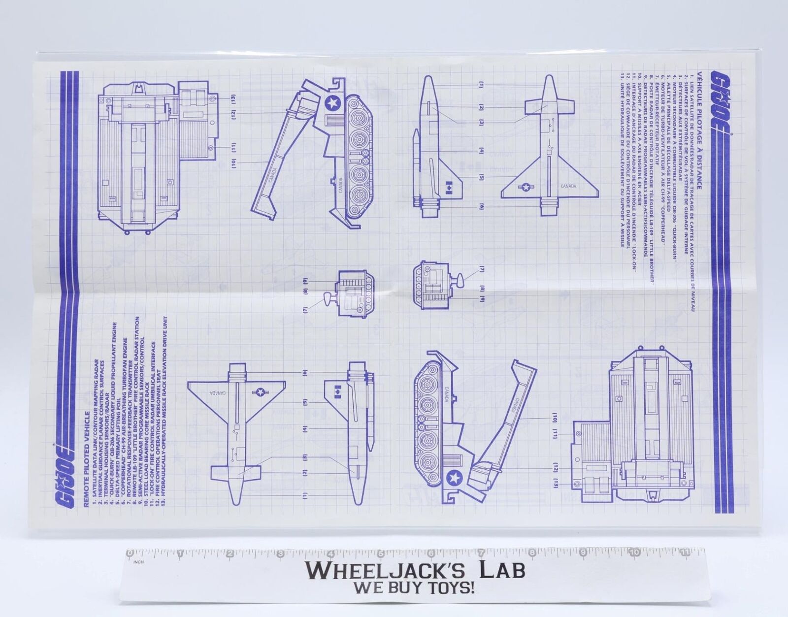 Remote Piloted Vehicle 1988 ORIGINAL Instructions/Blueprints G.I. Joe ...
