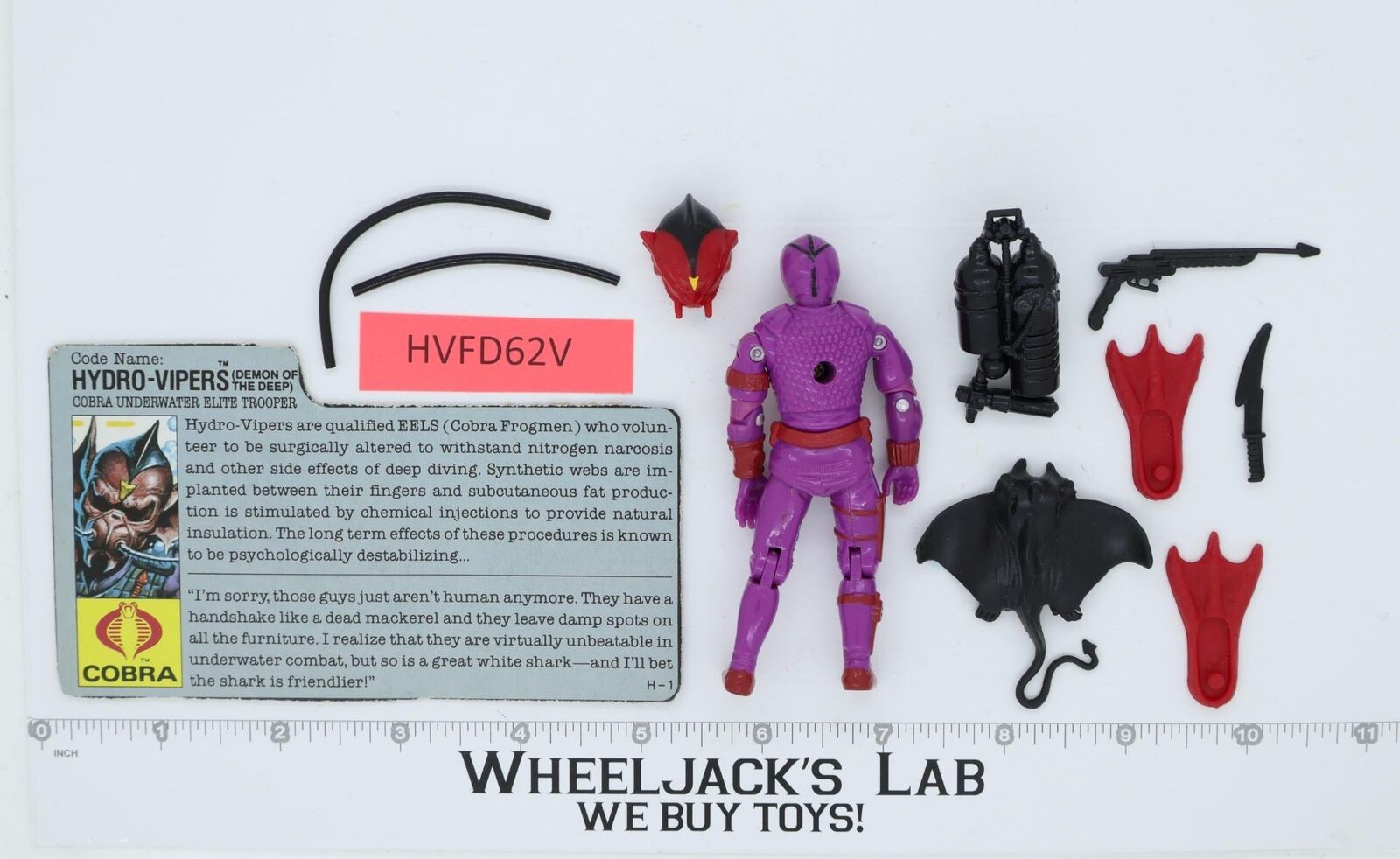Hydro-Viper V1 100% Complete G.I. Joe 1988 Hasbro Vintage Action Figure ...