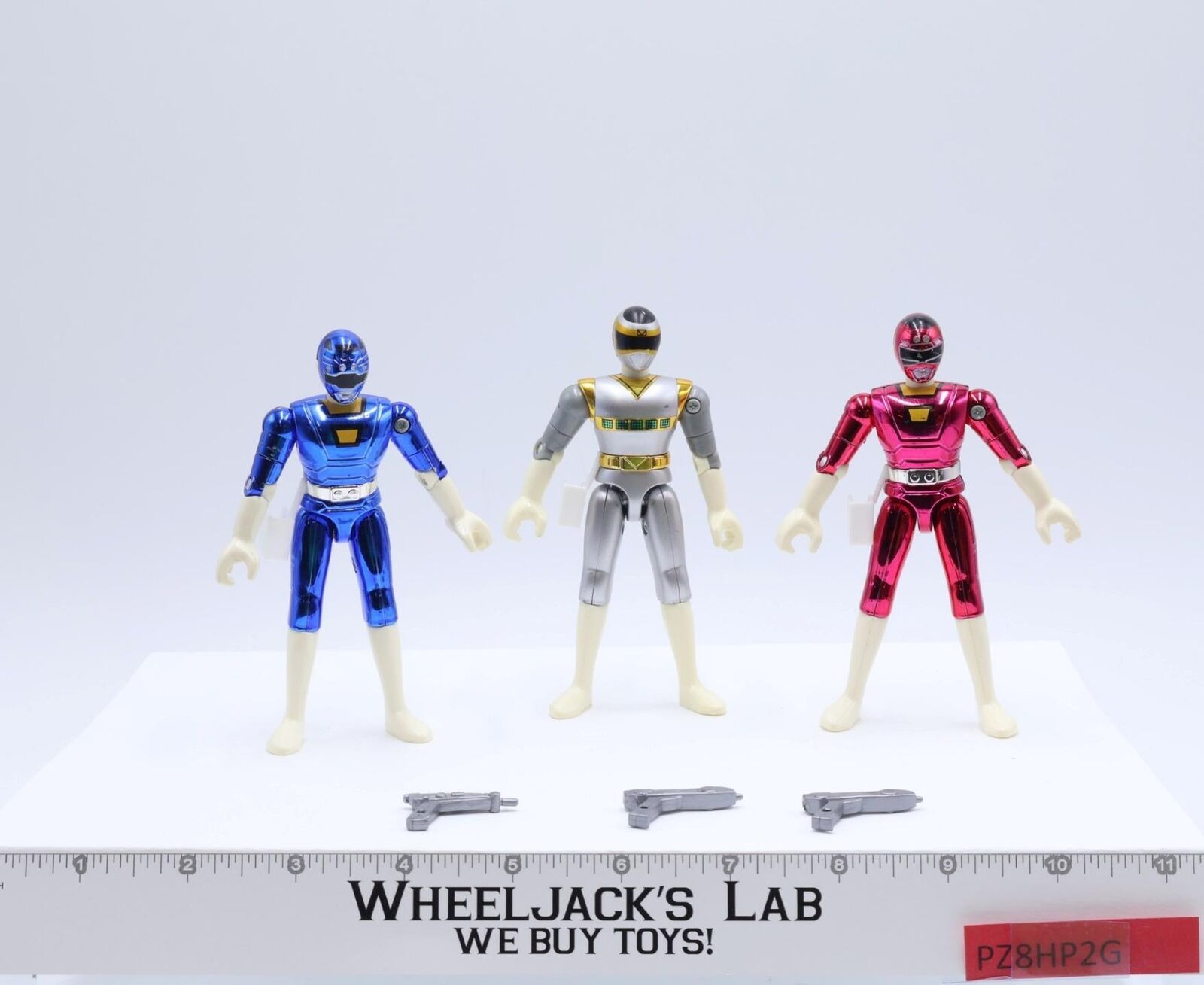Lot of 3 Metallic Power Rangers 1995 5" Bandai Action Figures ...