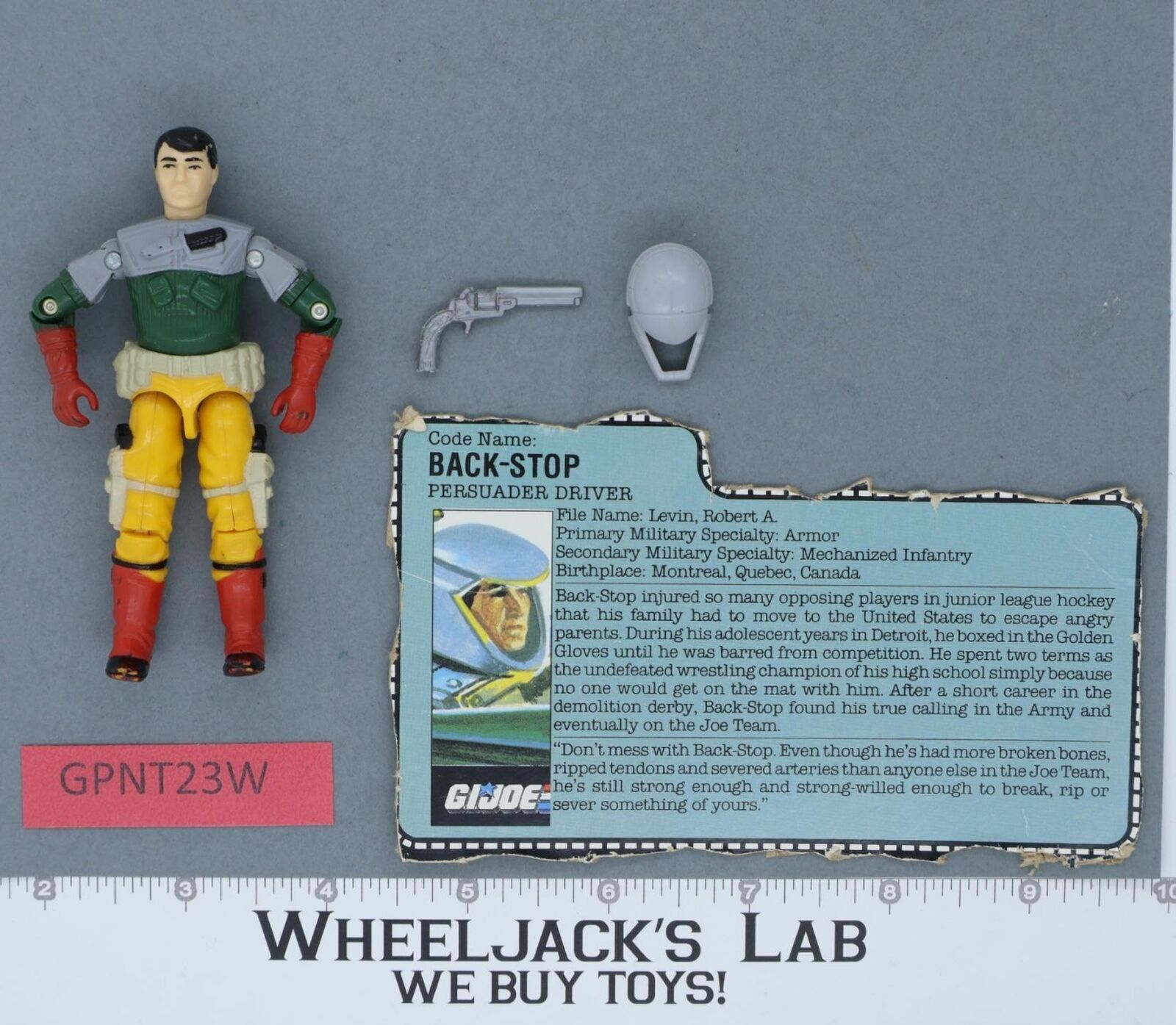 Backstop V1 100% Complete G.I. Joe 1987 Hasbro Vintage Action Figure ...