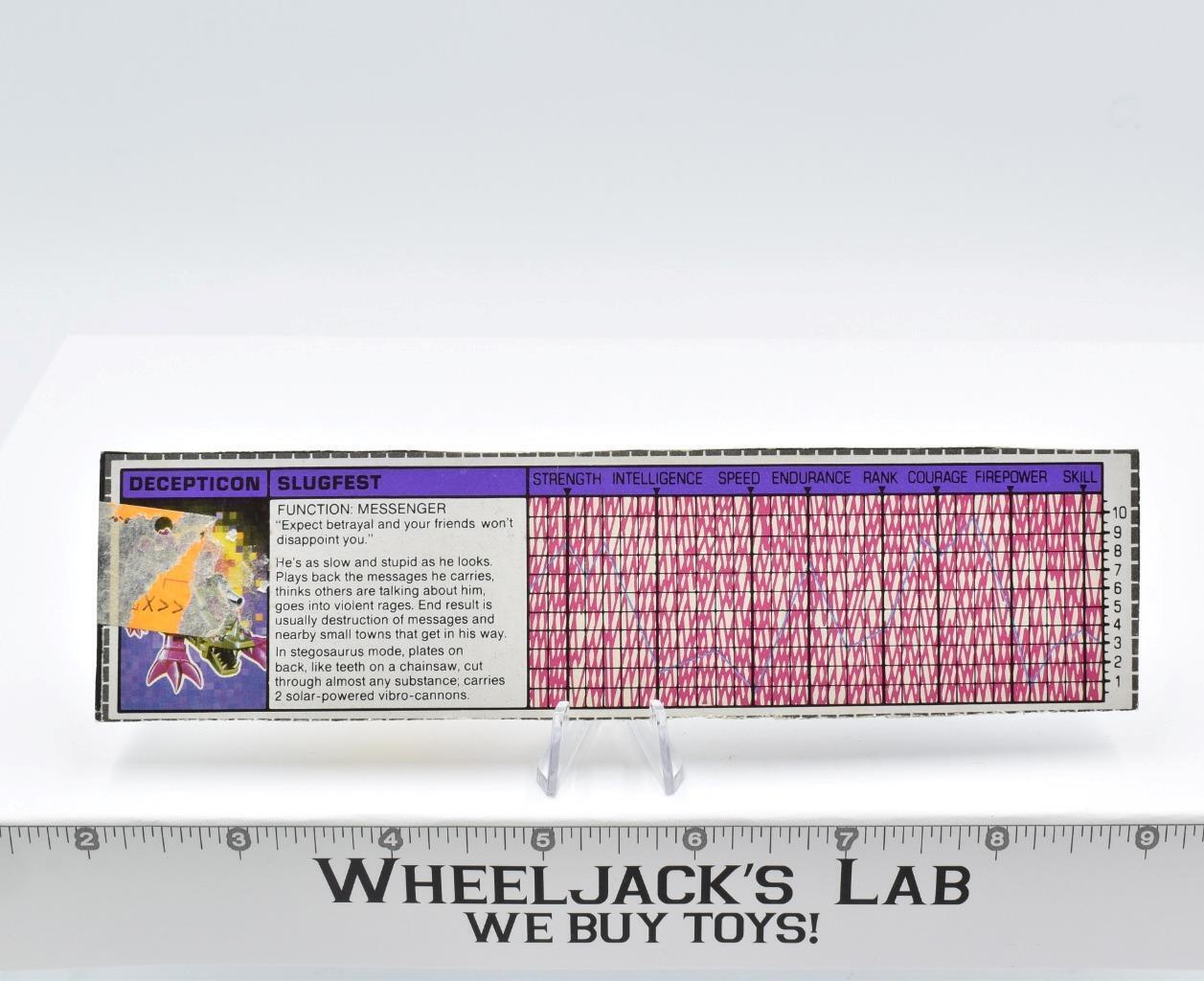 Slugsfest Action Figure Tech Spec 1987 Vintage Hasbro G1 Transformers ...