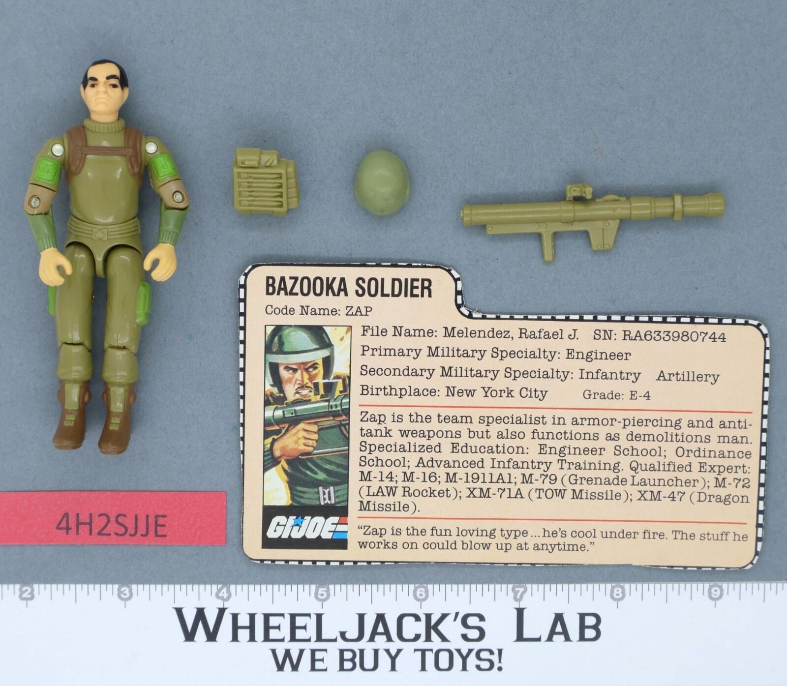 Zap V1.5 Swivel Arms 100% Complete G.I. Joe 1983 Hasbro Vintage Action ...