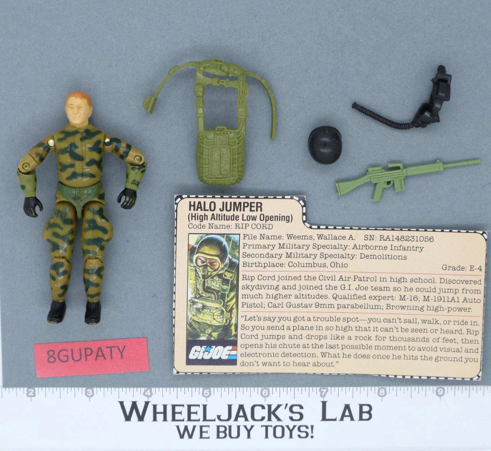 Rip Cord V1 100% Complete G.I. Joe 1984 Hasbro Vintage Action Figure ...