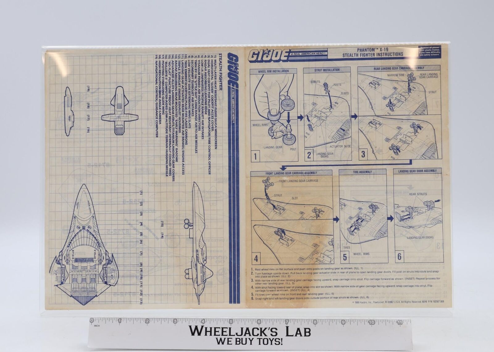 Phantom X-19 Stealth Fighter 1989 ORIGINAL Instructions Blueprints G.I ...