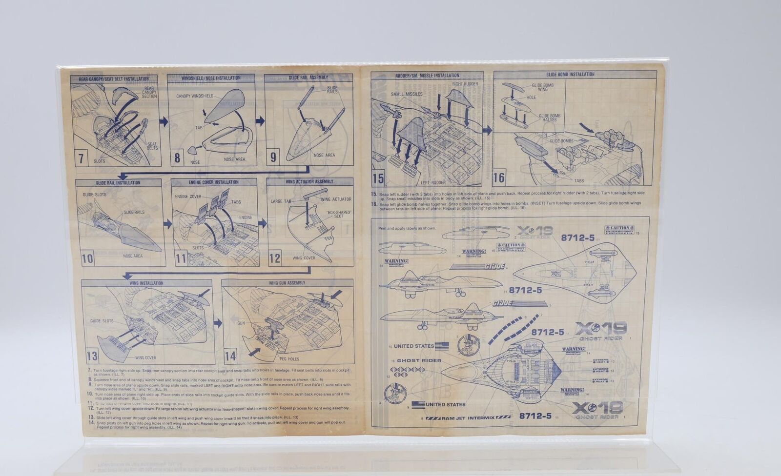 Phantom X-19 Stealth Fighter 1989 ORIGINAL Instructions Blueprints G.I ...