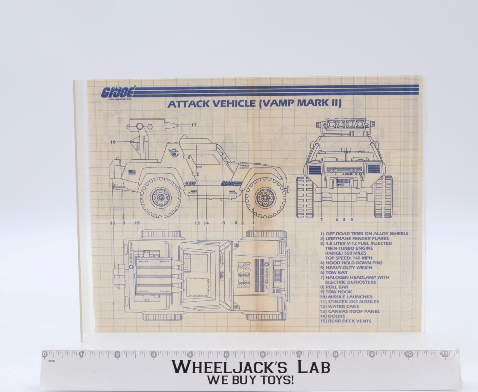 Attack Vehicle (Vamp Mark II) 1984 ORIGINAL Instructions / Blueprints G ...