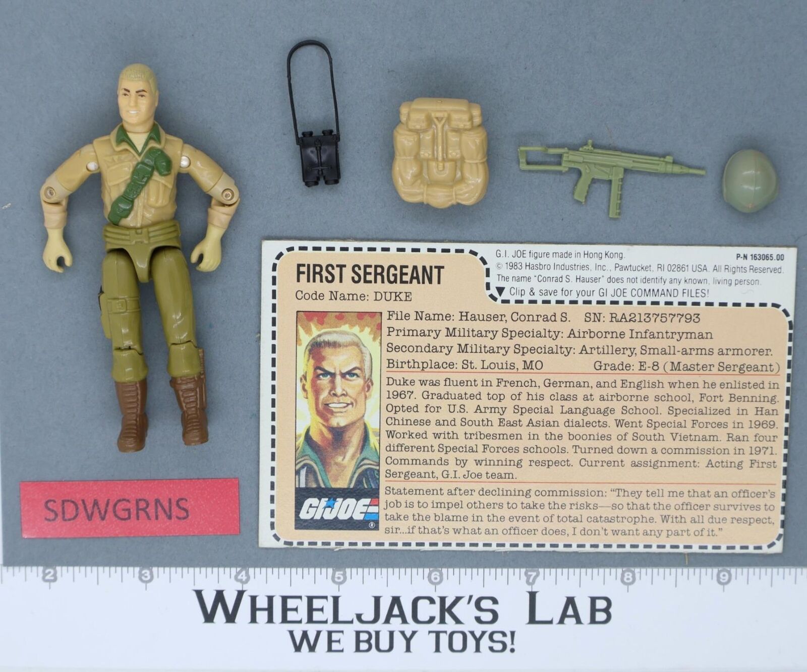 Duke V1 MAIL AWAY 100% Complete G.I. Joe 1983 Hasbro Vintage Action ...