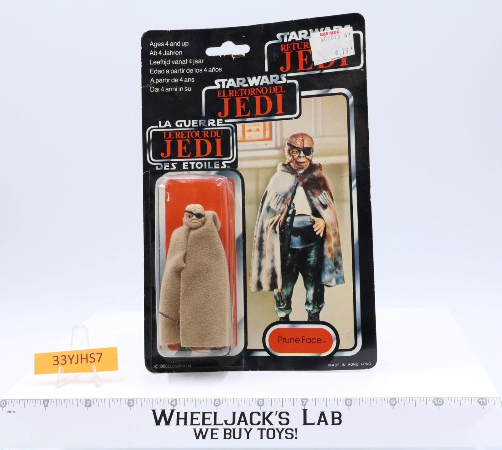 Prune Face 70 Back TRI-LOGO Star Wars ROTJ 1983 PALITOY NEW MOSC SEALED ...