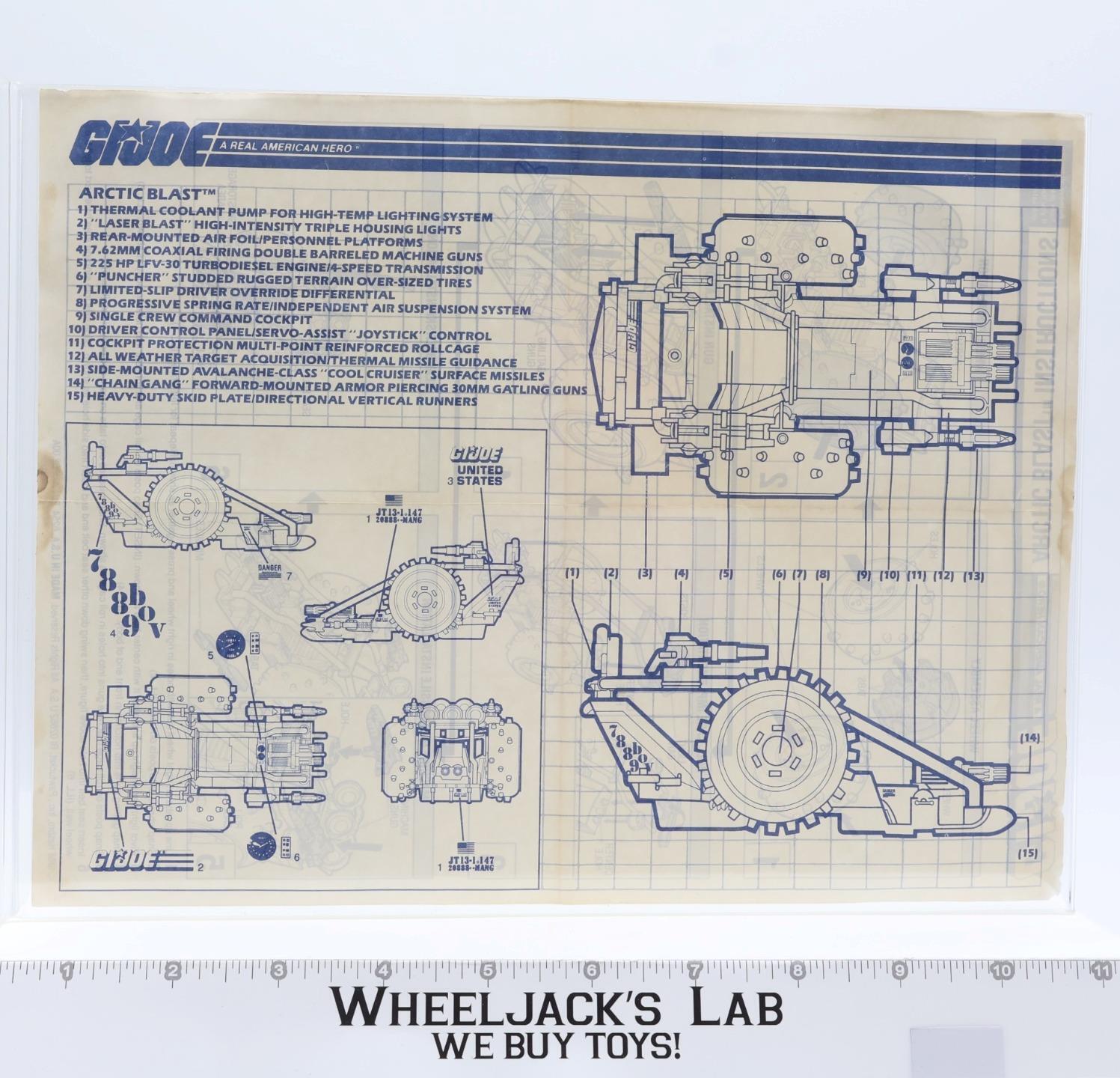 Arctic Blast 1989 ORIGINAL Instructions/Blueprints G.I. Joe Hasbro ...