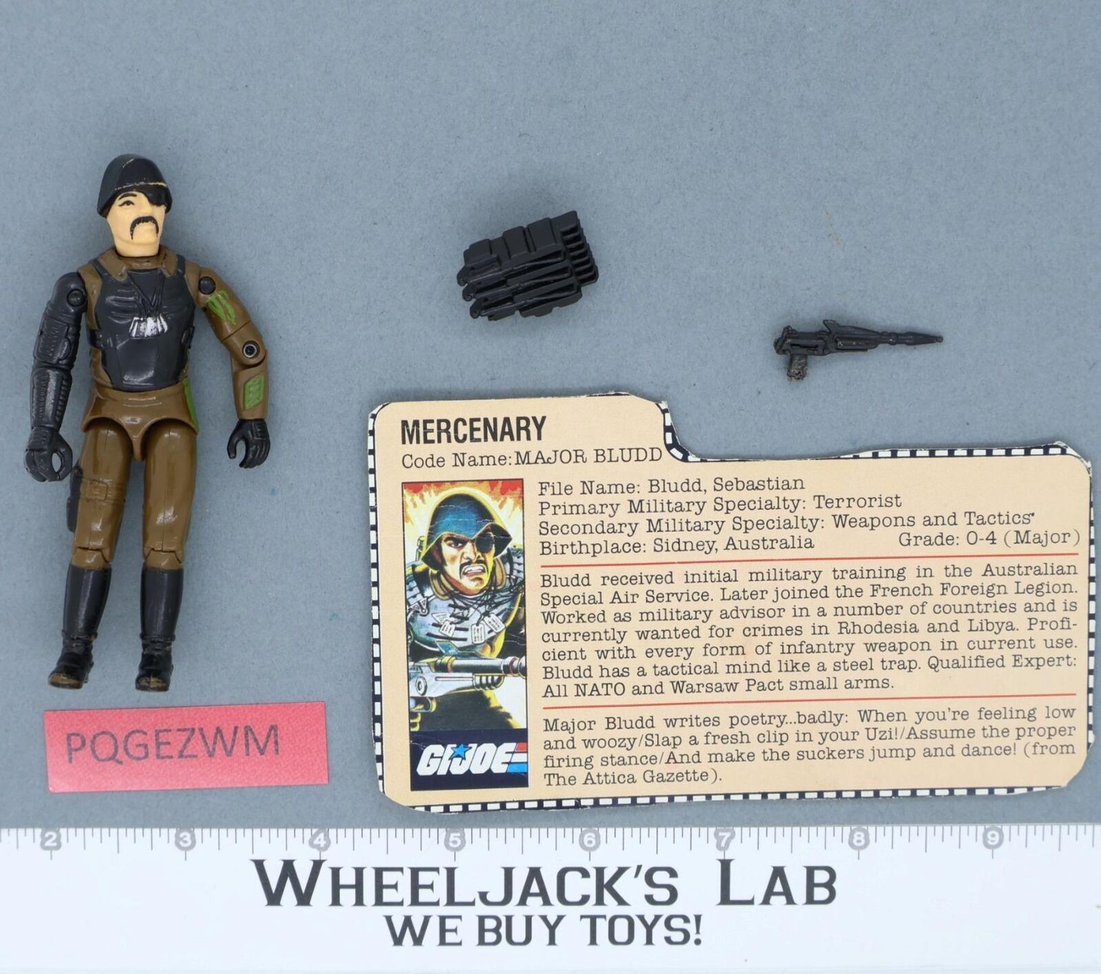 Major Bludd V1 100% Complete G.I. Joe 1983 Hasbro Vintage Action Figure ...