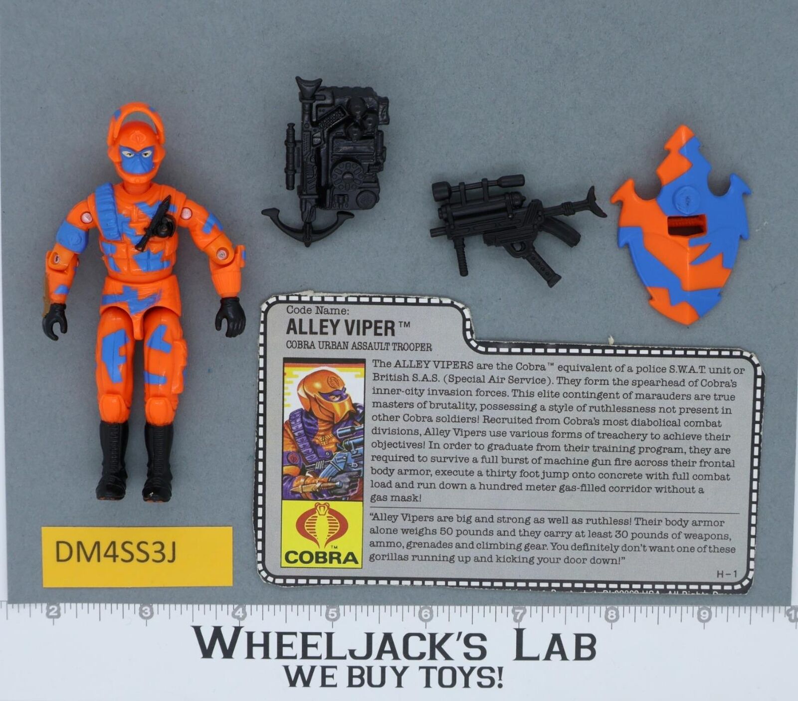 Alley Viper V1 100% Complete G.I. Joe 1989 Hasbro Vintage Action Figure ...